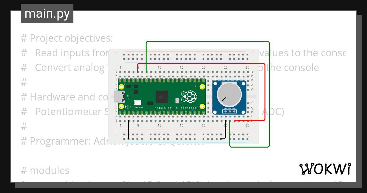 potentiometer.py - Wokwi ESP32, STM32, Arduino Simulator
