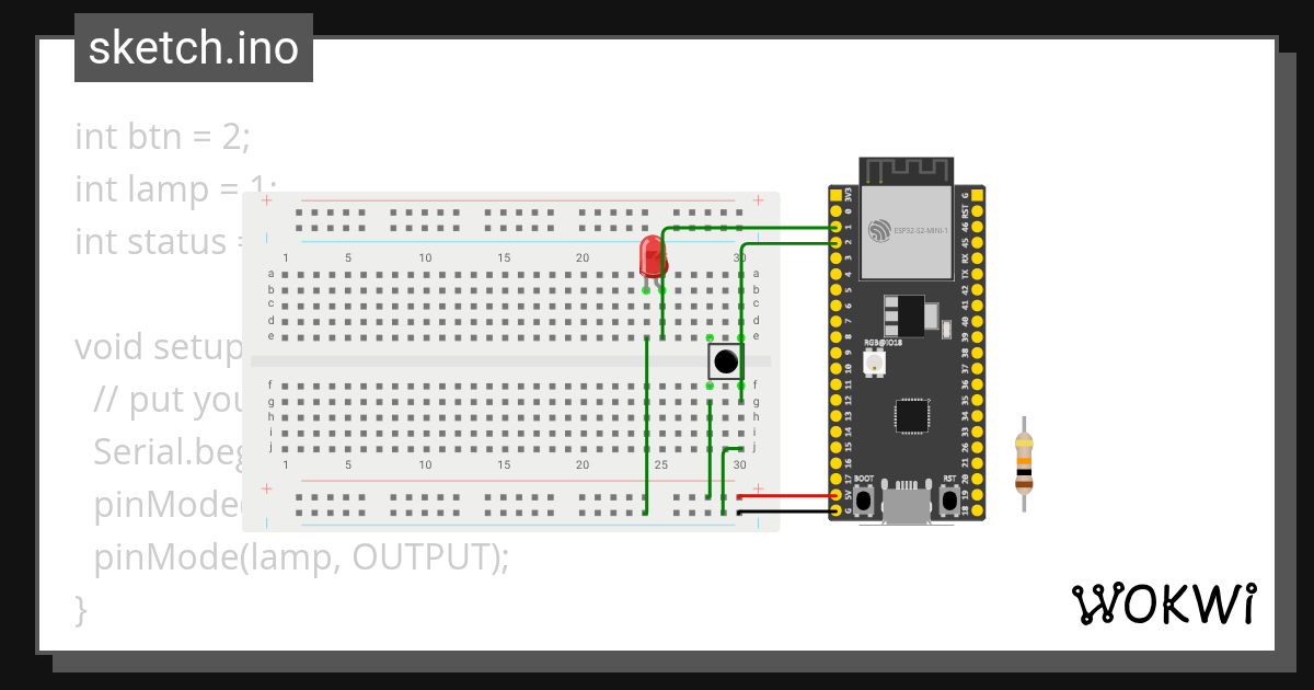 BUTTON - Wokwi ESP32, STM32, Arduino Simulator