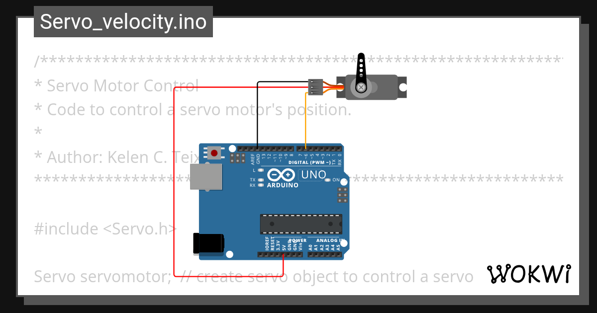 Servo velocity - Wokwi ESP32, STM32, Arduino Simulator