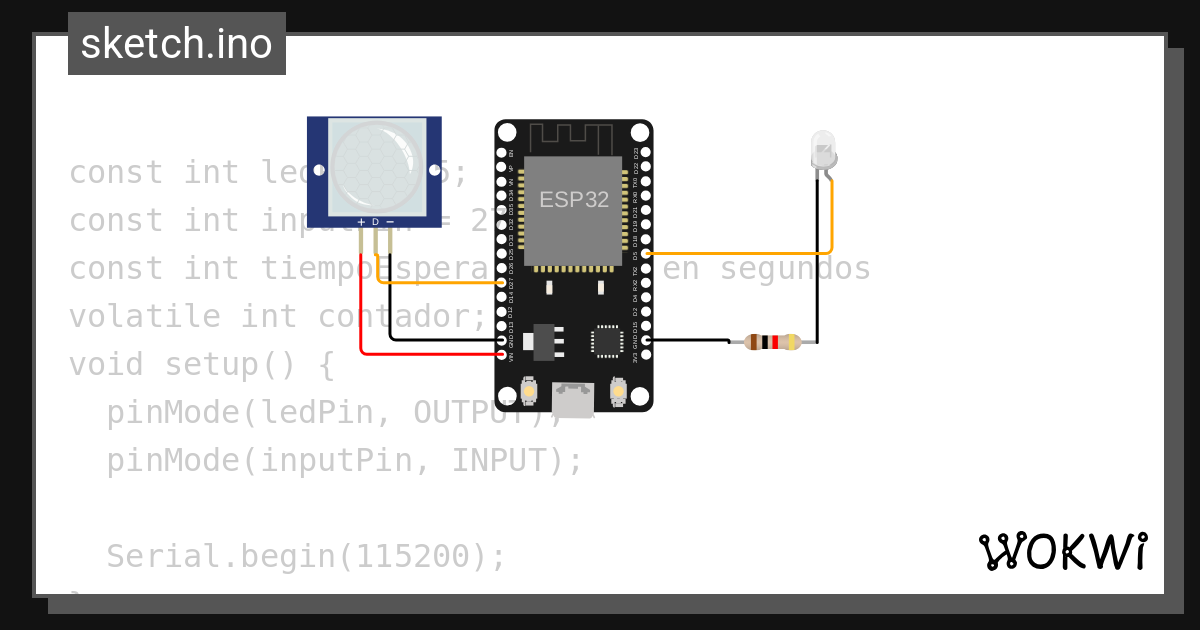 Sensor De Movimiento Con Interfaz Wokwi Esp32 Stm32 Arduino Simulator 4463