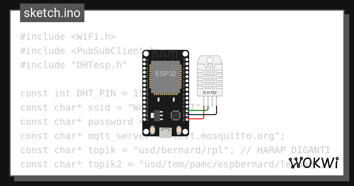 Mqtt Kirim Data Dht Bernard Wokwi Esp32 Stm32 Arduino Simulator 6397