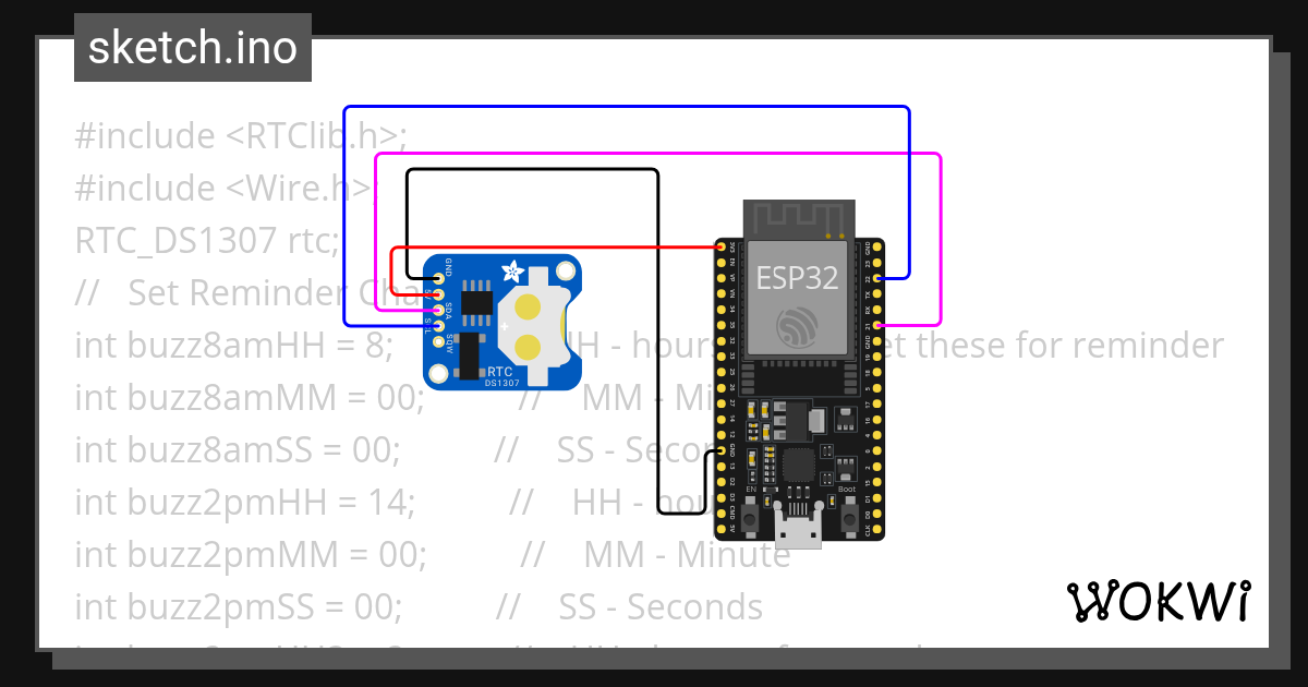 rtc program - Wokwi ESP32, STM32, Arduino Simulator