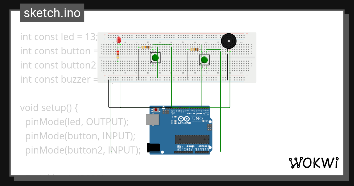 Buzzer BUTTON - Wokwi ESP32, STM32, Arduino Simulator