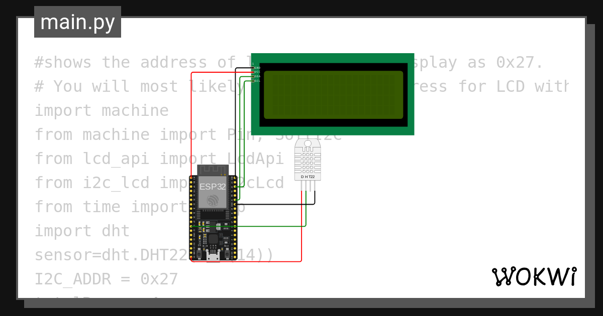 Dht Sensor With Lcd Upython Wokwi Esp32 Stm32 Arduino Simulator