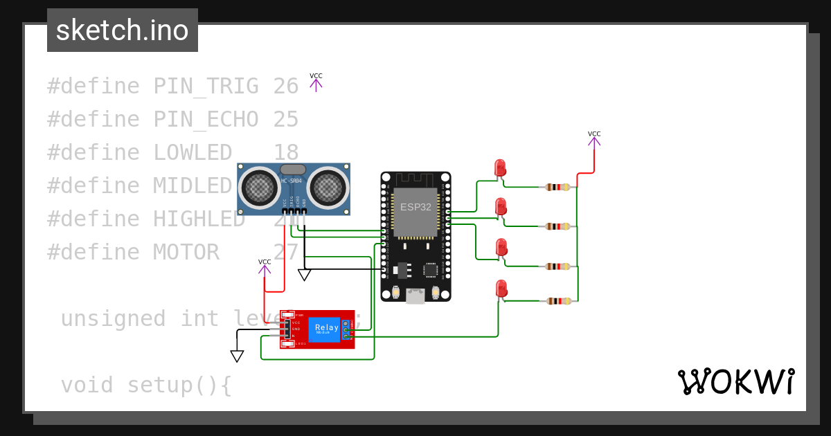 Water Level Controller Using Ultrasonic Sensor With Esp32 Copy Wokwi 2854