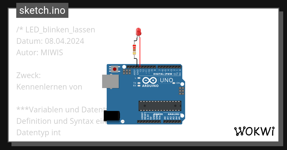 LED_blinken_lassen - Wokwi ESP32, STM32, Arduino Simulator