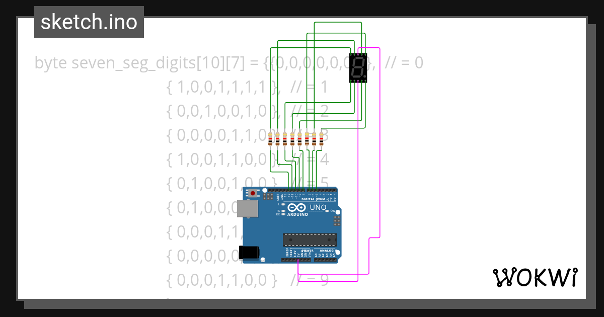 7段顯示器 Wokwi Esp32 Stm32 Arduino Simulator