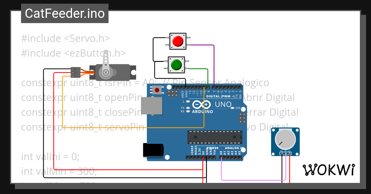 Automated Cat Dispenser - Wokwi ESP32, STM32, Arduino Simulator