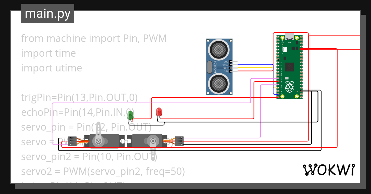 ouverture de porte - Wokwi ESP32, STM32, Arduino Simulator