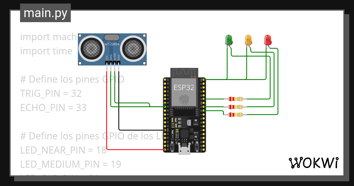 Censor De Proximidad Wokwi Esp32 Stm32 Arduino Simulator
