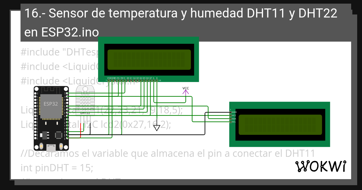 16.- Sensor de temperatura y humedad DHT11 y DHT22 en ESP32.ino Copy (2) - Wokwi ESP32, STM32 ...