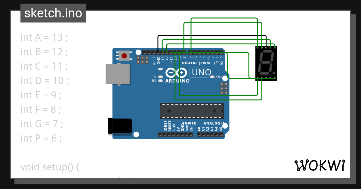 Basic Segment Display Code - Wokwi ESP32, STM32, Arduino Simulator