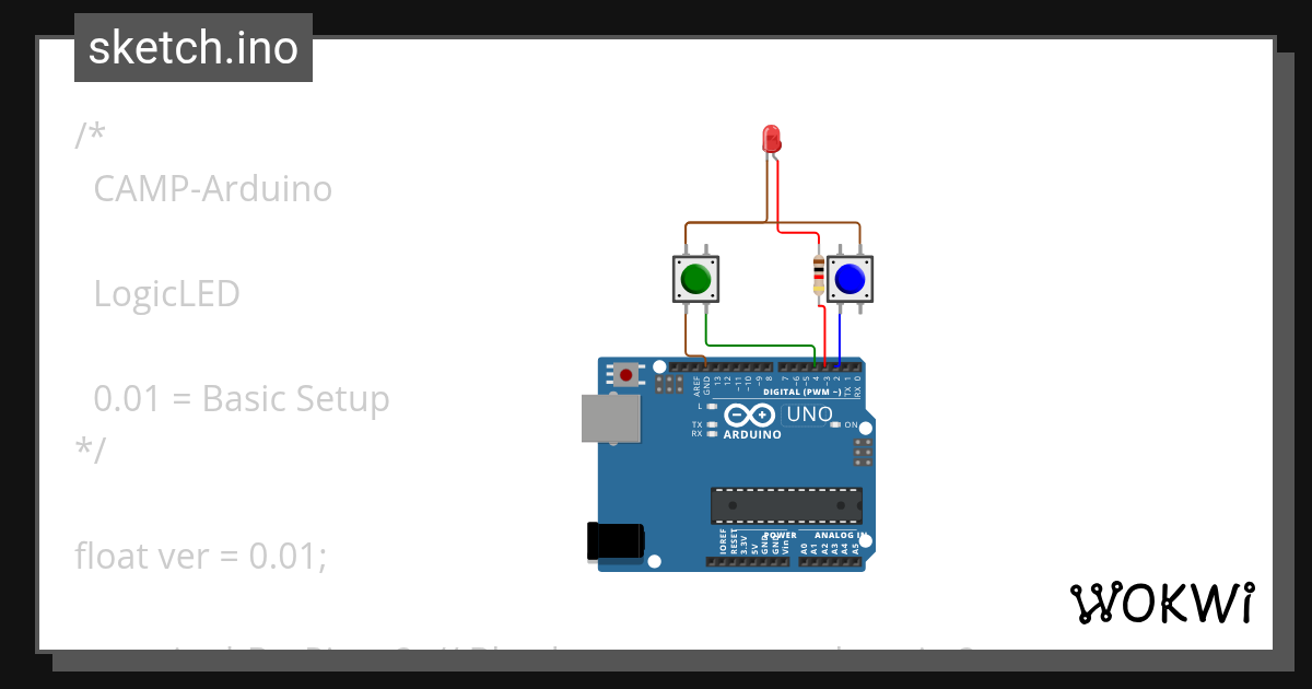 Logic LED001 - Wokwi ESP32, STM32, Arduino Simulator