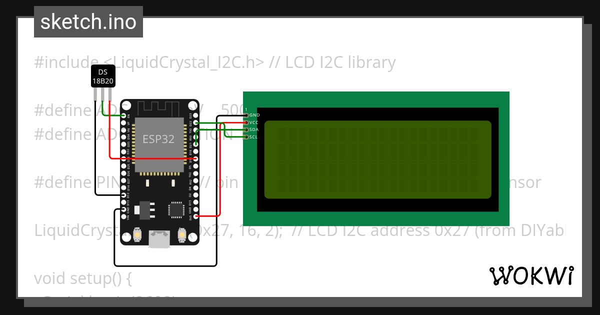 lcd interface with esp32 with wokwi Copy - Wokwi ESP32, STM32, Arduino ...
