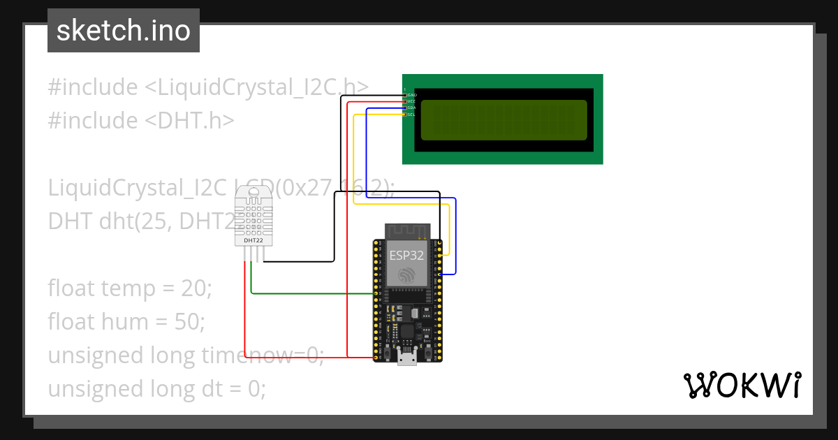 Esp32 Устройство датчик температуры и влажности Wokwi Esp32 Stm32 1761
