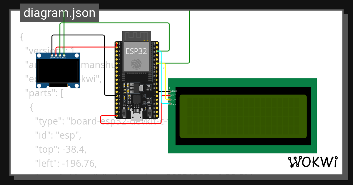 OLED and lcd 20 X 4 Copy - Wokwi ESP32, STM32, Arduino Simulator