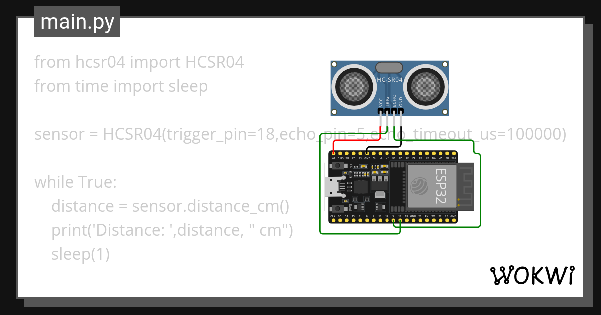 Ultrasonic Code - Wokwi ESP32, STM32, Arduino Simulator Ultrasonic Code - Wokwi ESP32, STM32, Arduino Simulator
