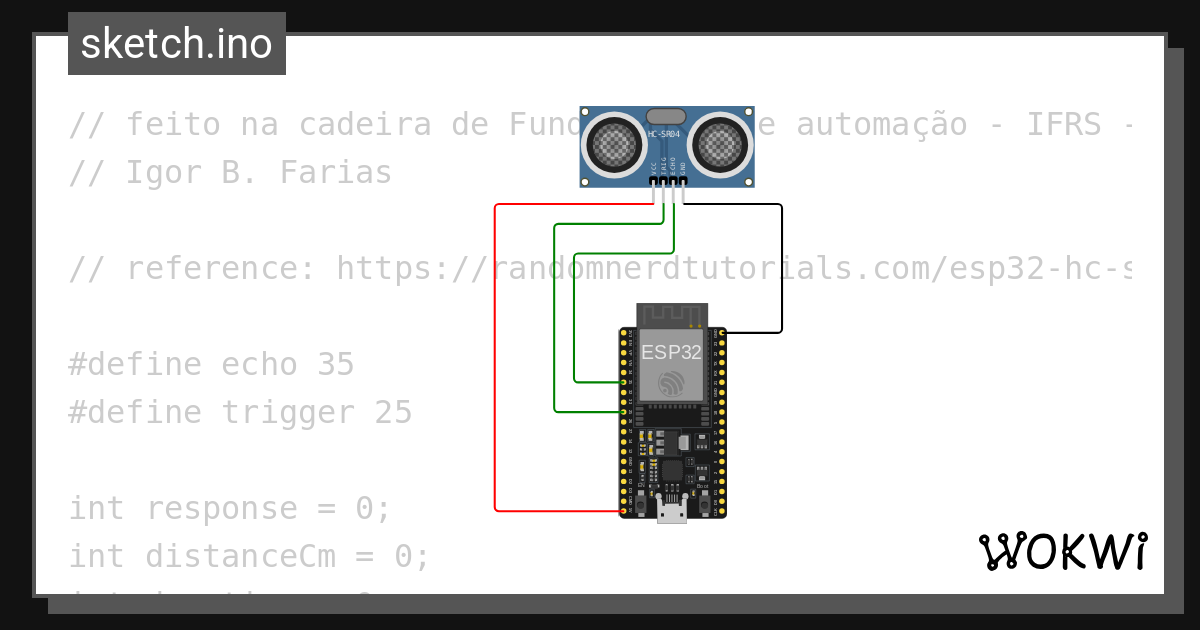 Ultrasonic Sensor Wokwi Esp32 Stm32 Arduino Simulator