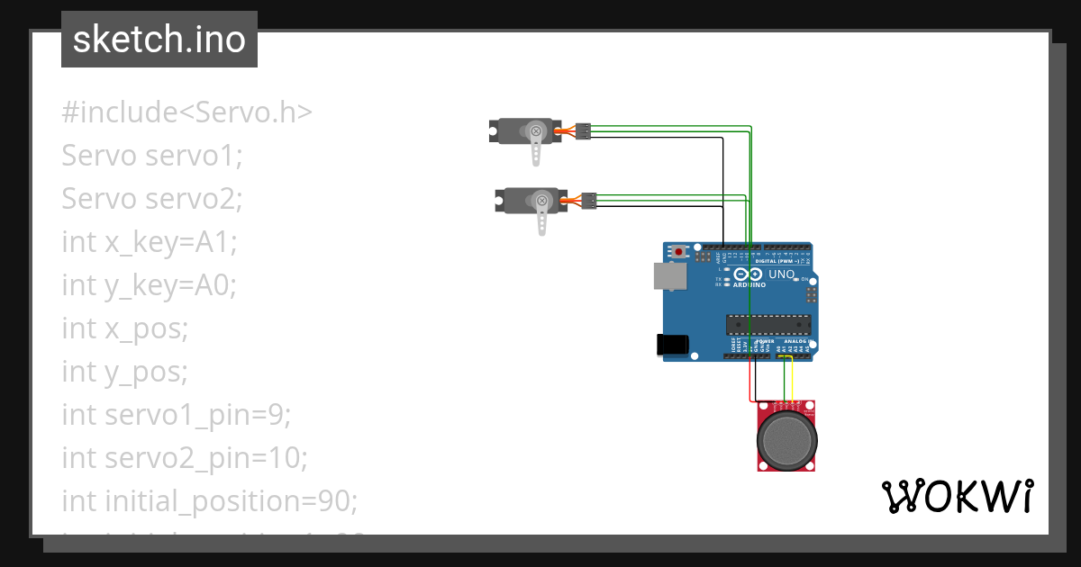 Joystic Control Servo moter - Wokwi ESP32, STM32, Arduino Simulator