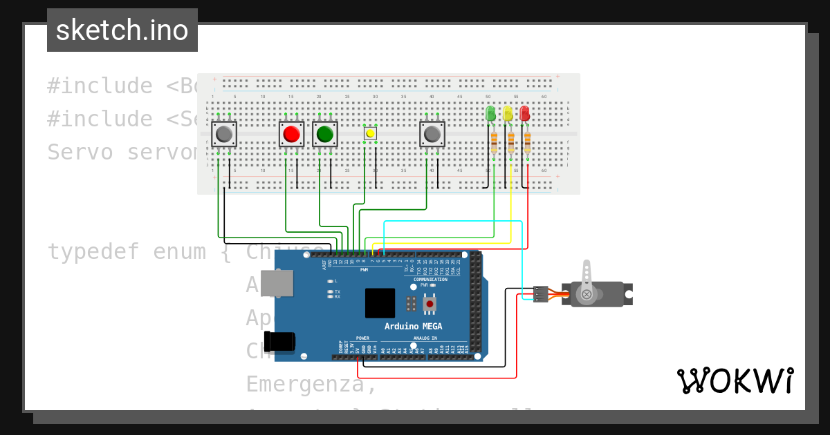 Portoneservomotore Wokwi Esp32 Stm32 Arduino Simulator