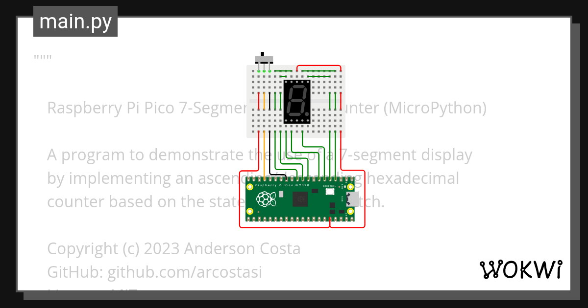 7-Segment Display Counter Copy - Wokwi ESP32, STM32, Arduino Simulator