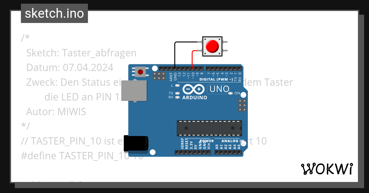 Taster_abfragen - Wokwi ESP32, STM32, Arduino Simulator
