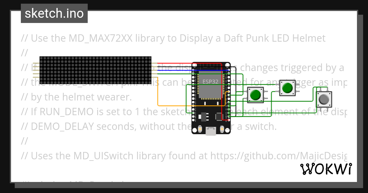 ESP32 max72_4 Copy (3) - Wokwi ESP32, STM32, Arduino Simulator