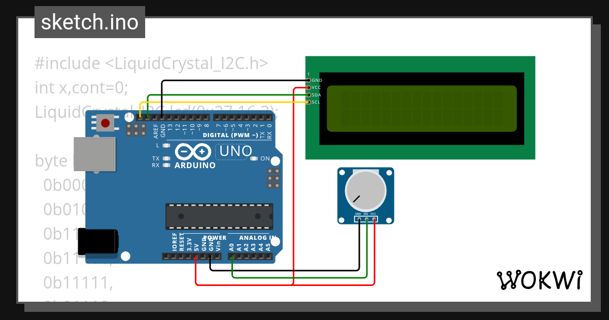 lcd i2c caracter especial mais completo - Wokwi ESP32, STM32, Arduino Simulator