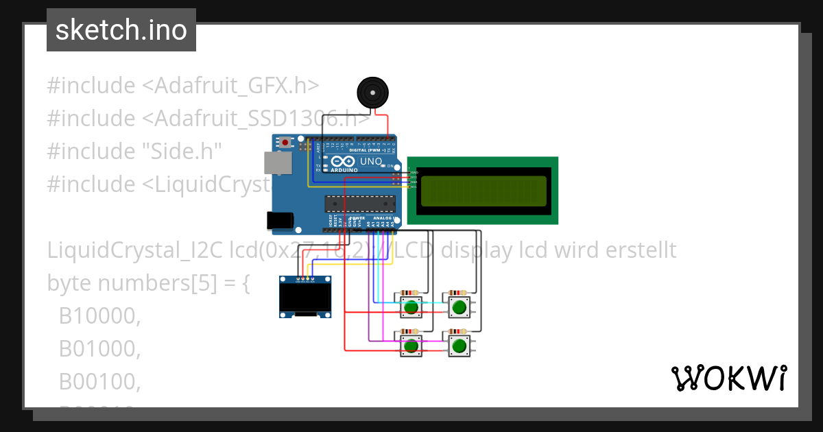 Pong LCD E OLED - Wokwi ESP32, STM32, Arduino Simulator