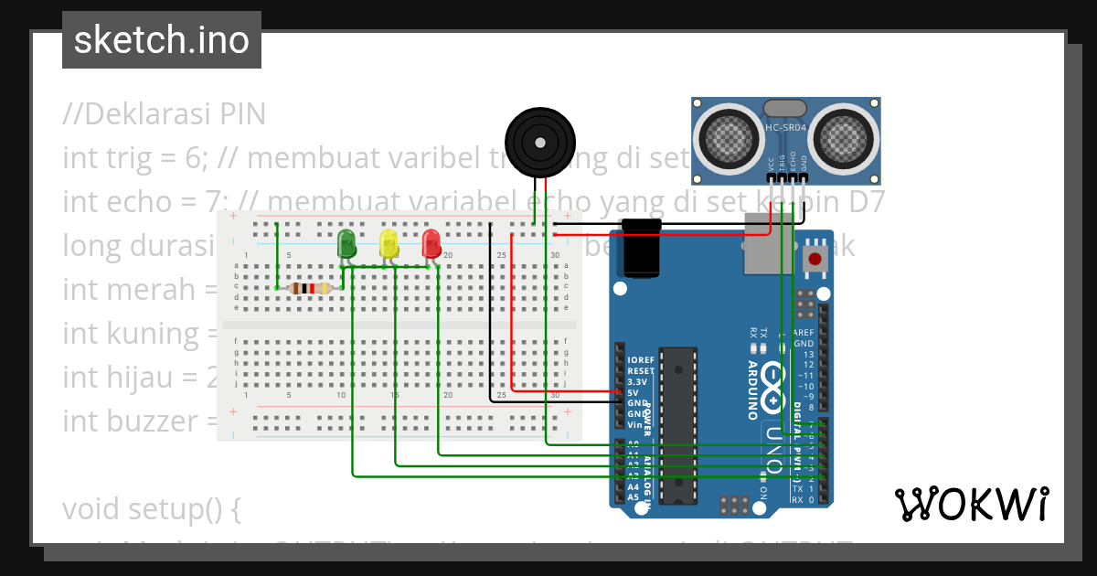 Sensor Parkir Mobil Wokwi Esp32 Stm32 Arduino Simulator 