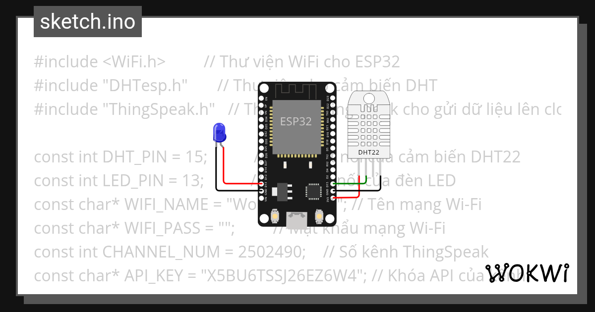 Esp32 Dht22 Thingspeak Copy Wokwi Esp32 Stm32 Arduino Simulator 