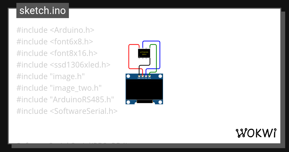 Attiny85 Oled I2c Wokwi Esp32 Stm32 Arduino Simulator