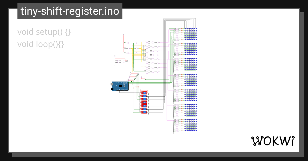 tiny-shift-register.ino Copy (4) - Wokwi ESP32, STM32, Arduino Simulator