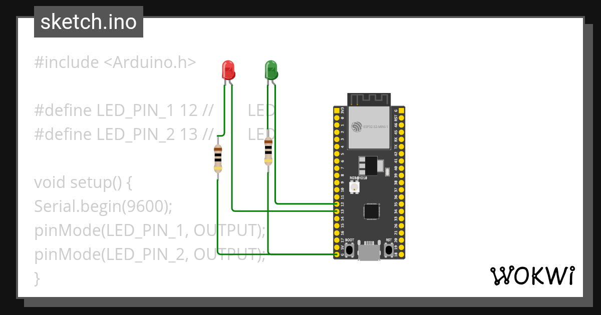 pruebas led - Wokwi ESP32, STM32, Arduino Simulator