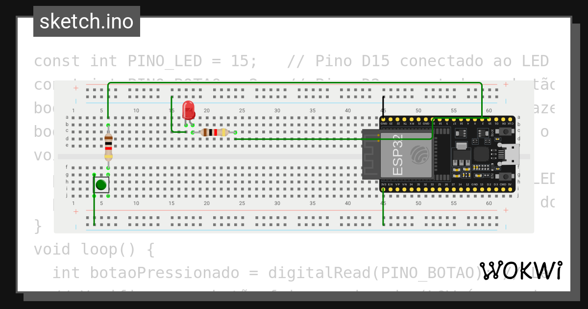 Codigo Do Led Wokwi Esp32 Stm32 Arduino Simulator 2215