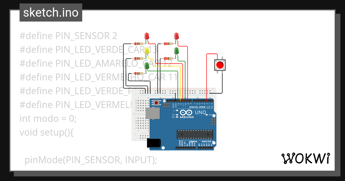 Semaforo IR - Wokwi ESP32, STM32, Arduino Simulator