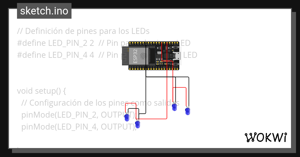 Encendido De Una Led Wokwi Esp32 Stm32 Arduino Simulator 2482