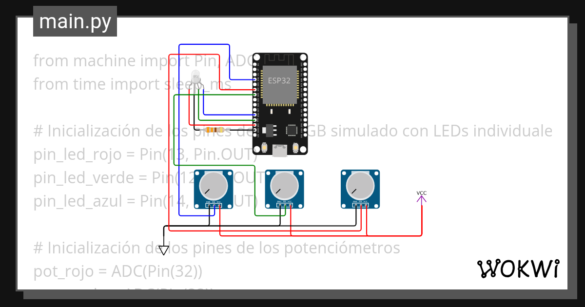 LED RGB IJ - Wokwi ESP32, STM32, Arduino Simulator