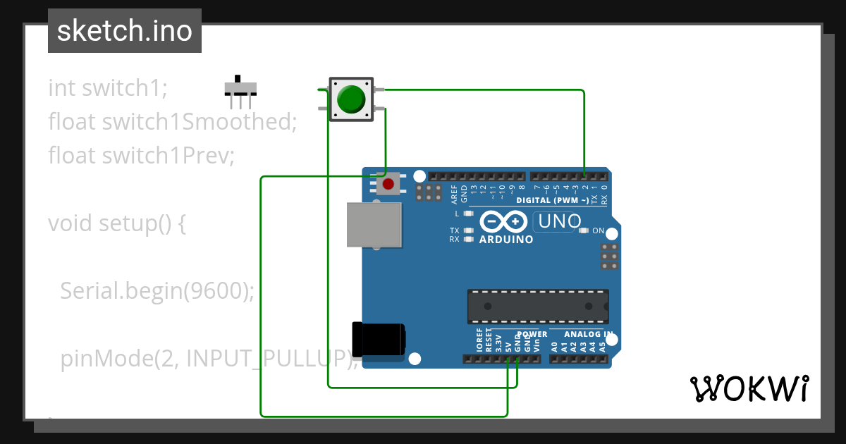 switch smoothing - Wokwi ESP32, STM32, Arduino Simulator