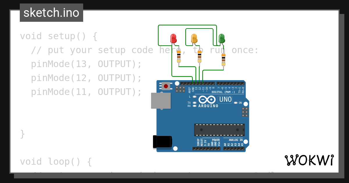 Trafic Light Wokwi Esp32 Stm32 Arduino Simulator 