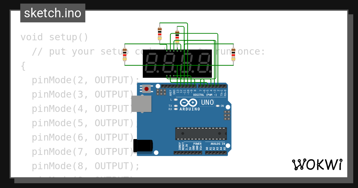 四位数码管 Wokwi Esp32 Stm32 Arduino Simulator