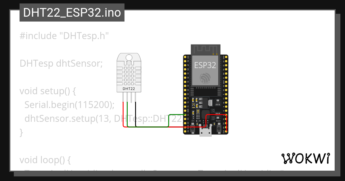 DHT22 - Wokwi ESP32, STM32, Arduino Simulator