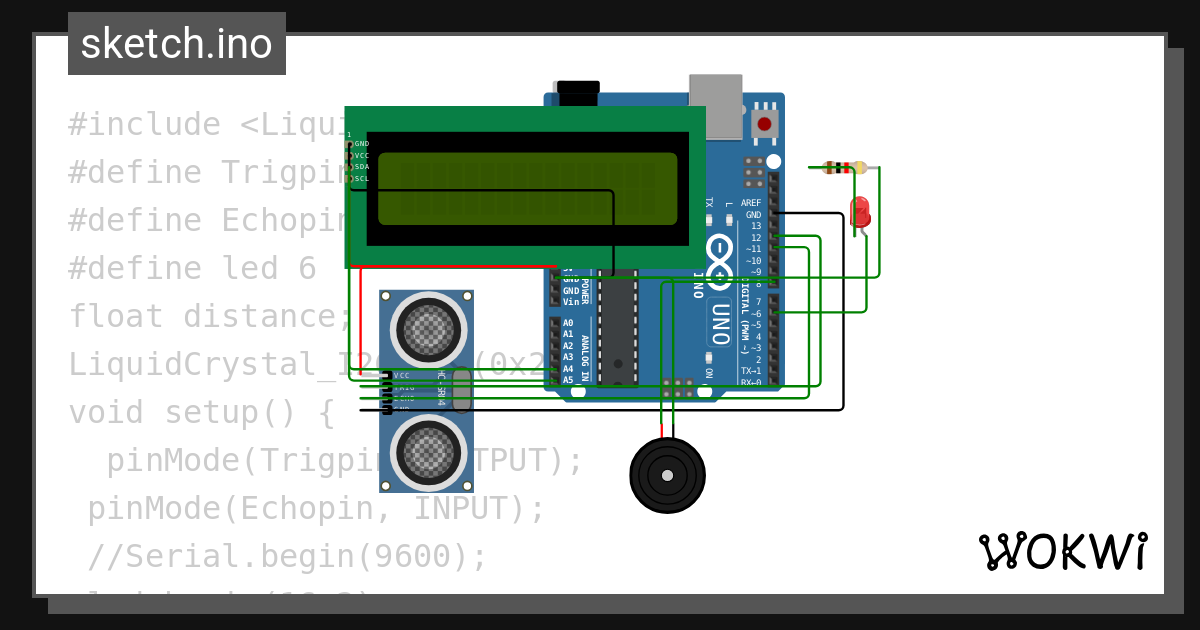 测距 灯泡 噪音 Wokwi Esp32 Stm32 Arduino Simulator