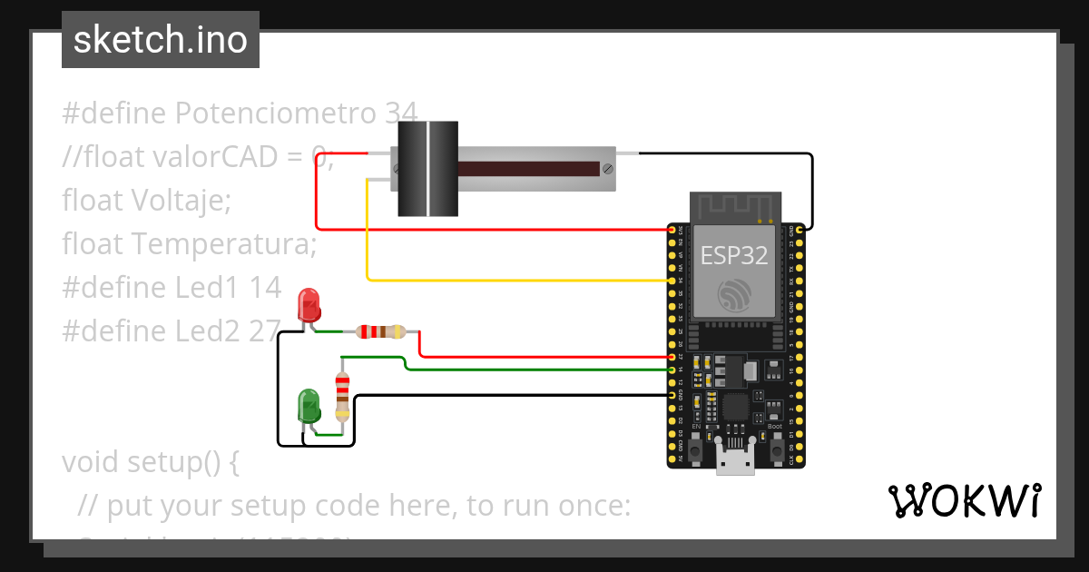 Sensor de temperatura - Wokwi ESP32, STM32, Arduino Simulator