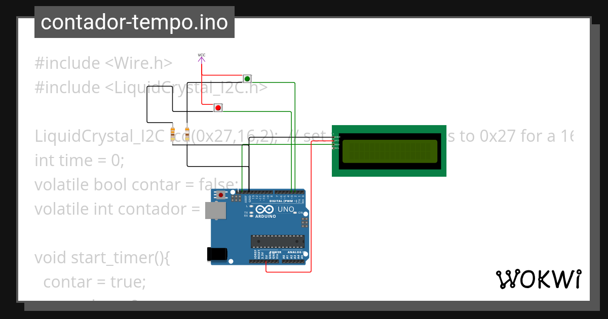 Arduino com LCD - contador tempo.ino - Wokwi ESP32, STM32, Arduino Simulator