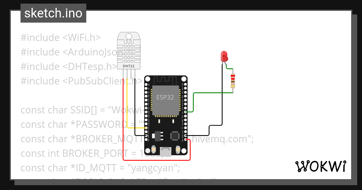 ESP32 - Aula dht11 - Wokwi ESP32, STM32, Arduino Simulator