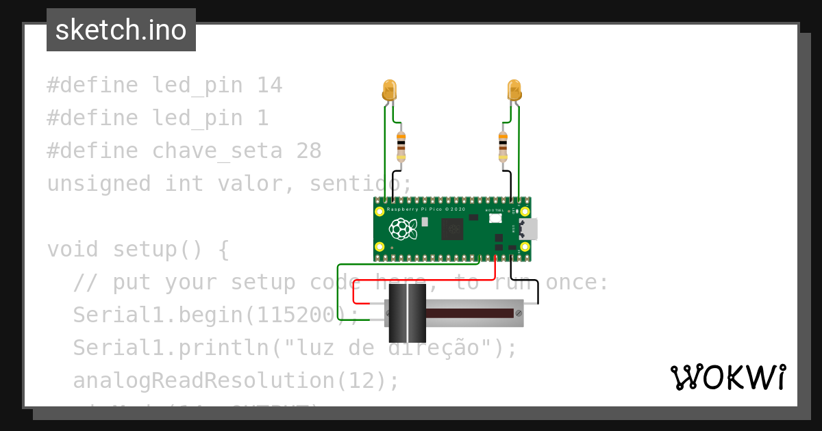 Seta Piscando Rapido Wokwi Esp32 Stm32 Arduino Simulator 