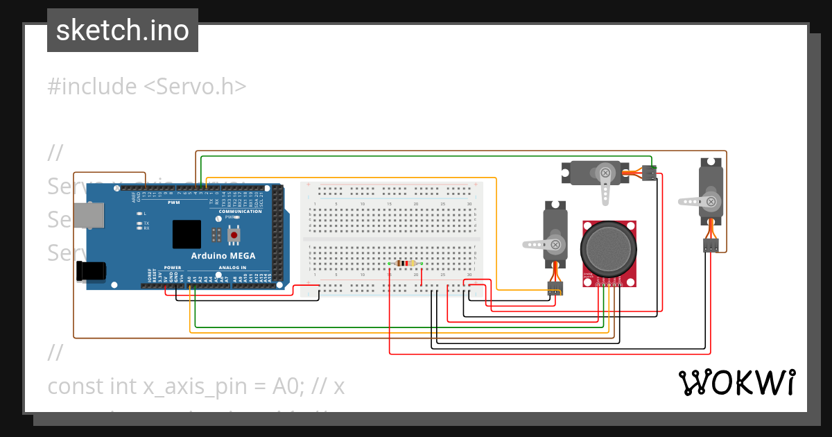 Joystick Controll Servo Wokwi Esp32 Stm32 Arduino Simulator