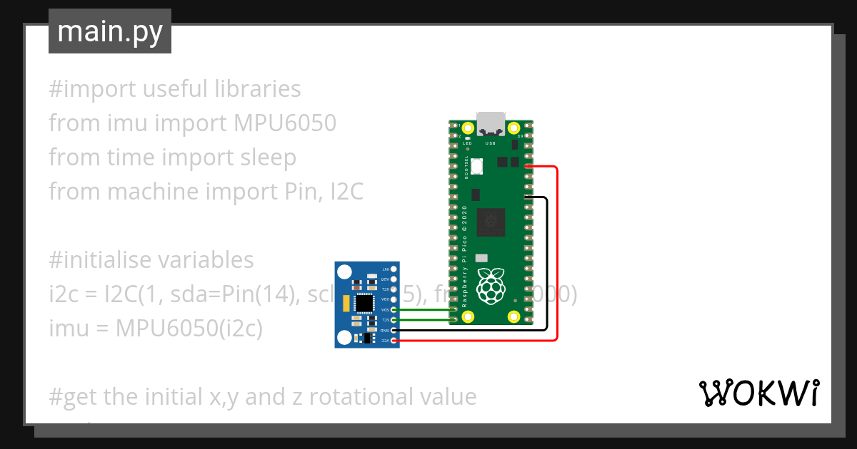 Motion sensing with gyroscope Copy - Wokwi ESP32, STM32, Arduino Simulator