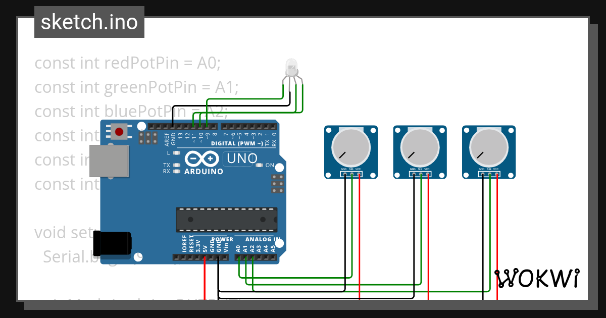 Use of Potentiometer (9) - Wokwi ESP32, STM32, Arduino Simulator